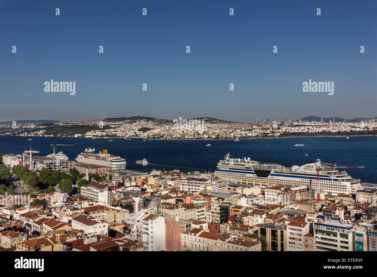 Istanbul is situated either side of the Bosphorus Strait separating ...