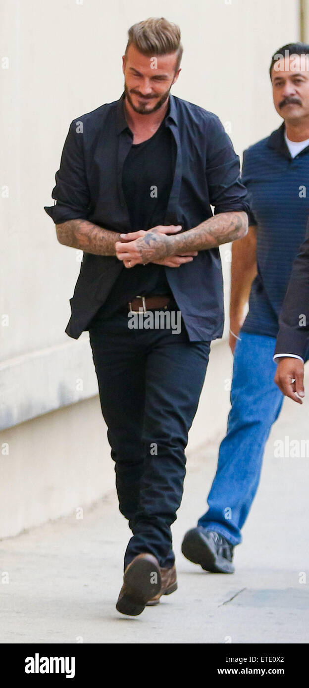 David Beckham arriving at the ABC studios for an interview on Jimmy ...