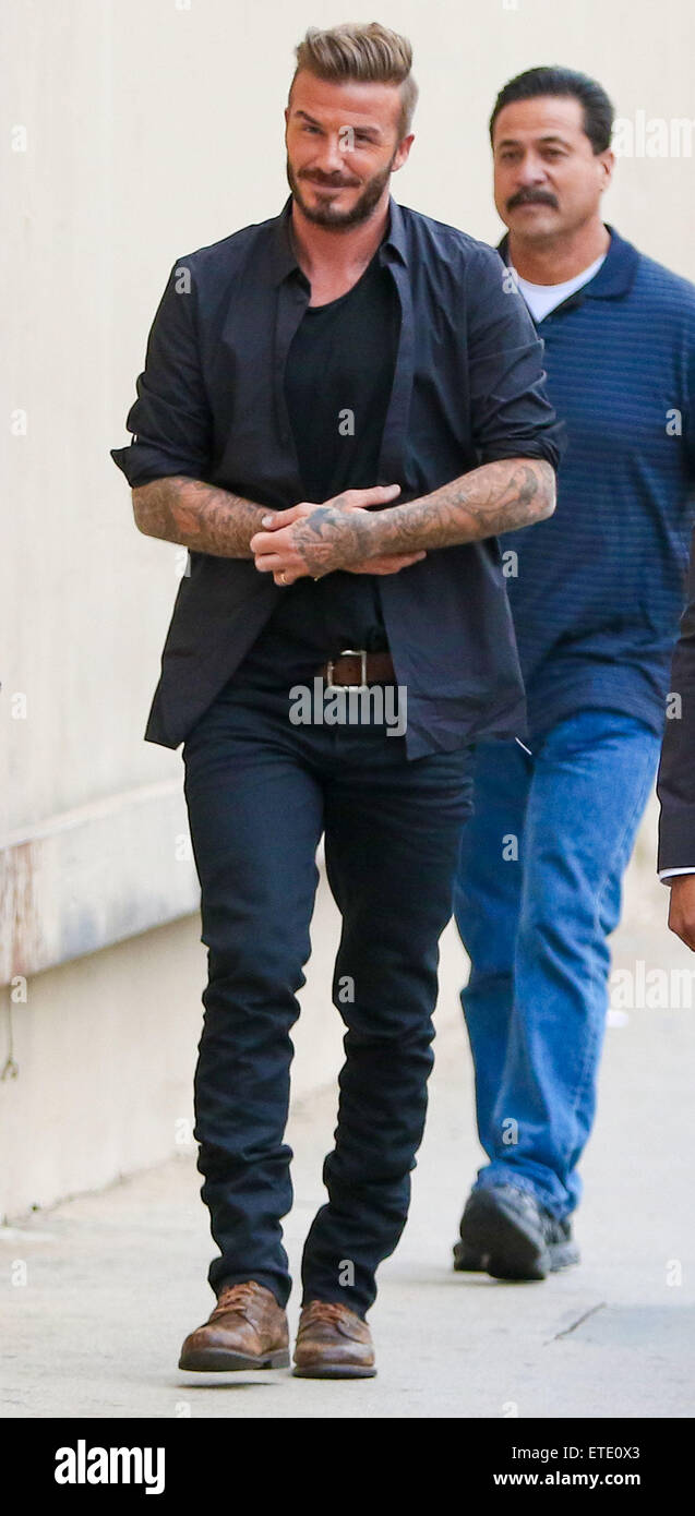 David Beckham arriving at the ABC studios for an interview on Jimmy ...
