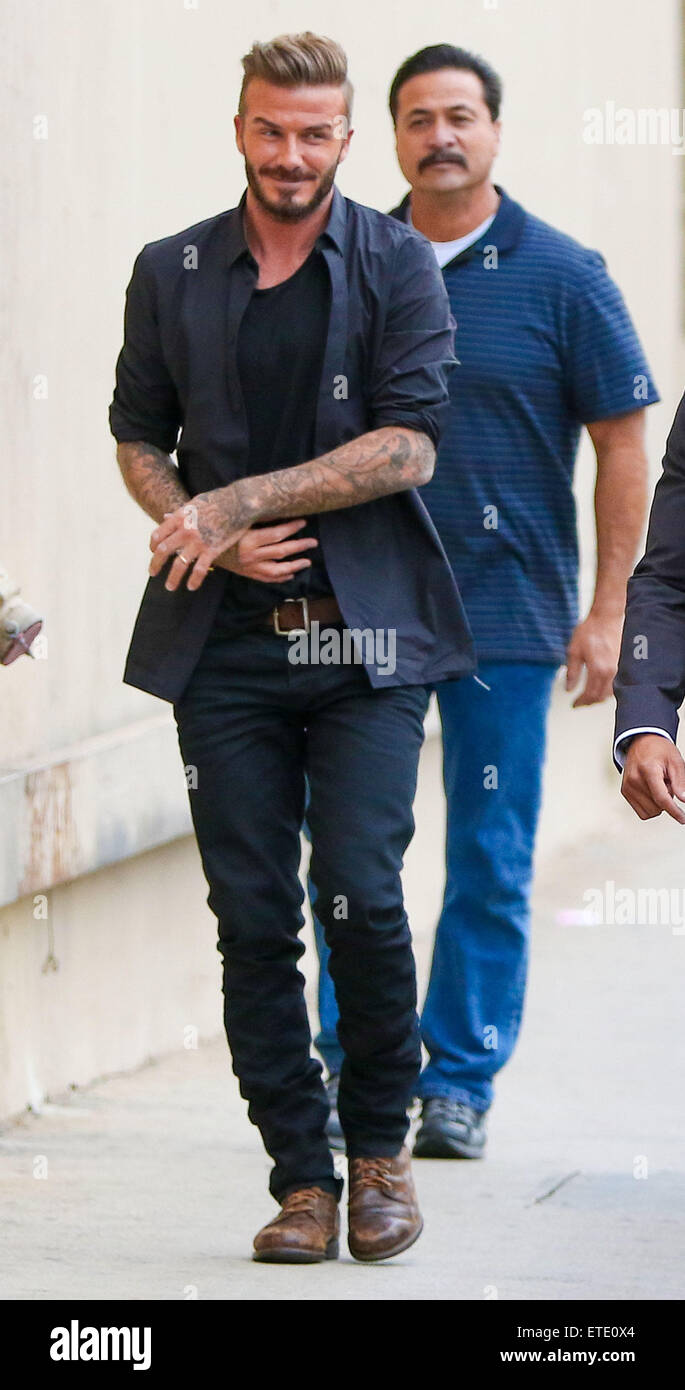 David Beckham arriving at the ABC studios for an interview on Jimmy ...