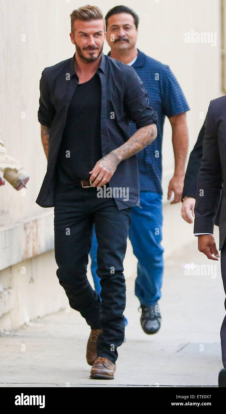 David Beckham arriving at the ABC studios for an interview on Jimmy ...