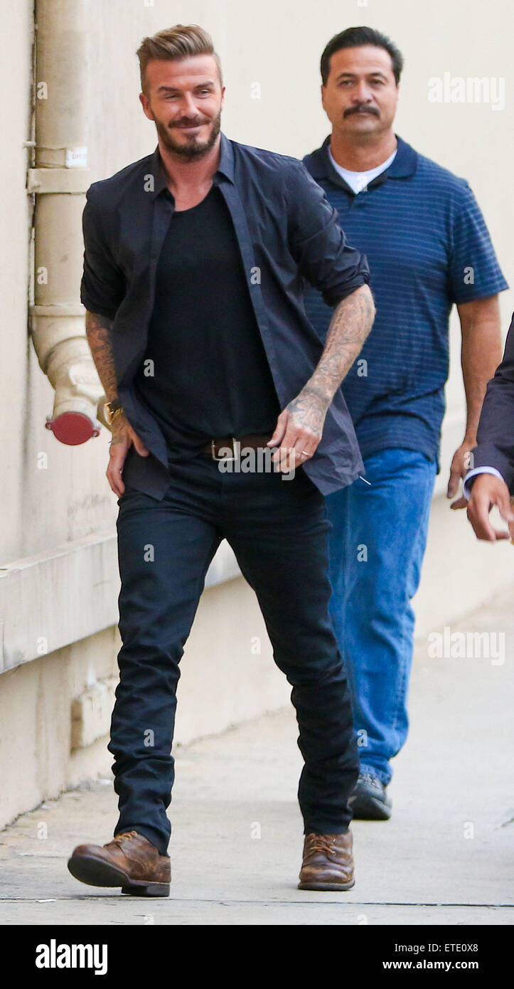 David Beckham arriving at the ABC studios for an interview on Jimmy ...