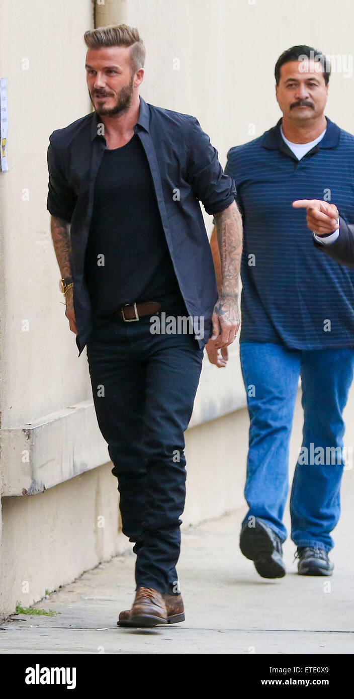 David Beckham arriving at the ABC studios for an interview on Jimmy ...