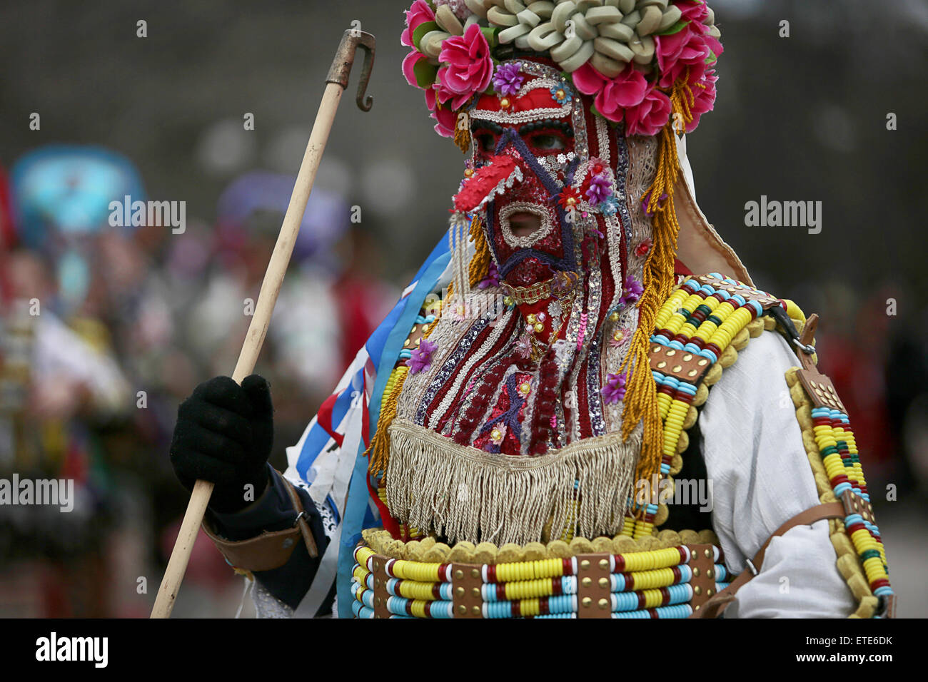 Bulgarian Kukeri dancers wear masks during the 24th 'Surva ...