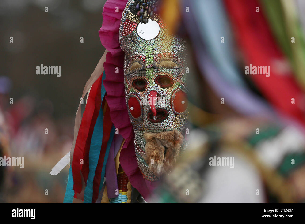 Bulgarian Kukeri dancers wear masks during the 24th 'Surva ...