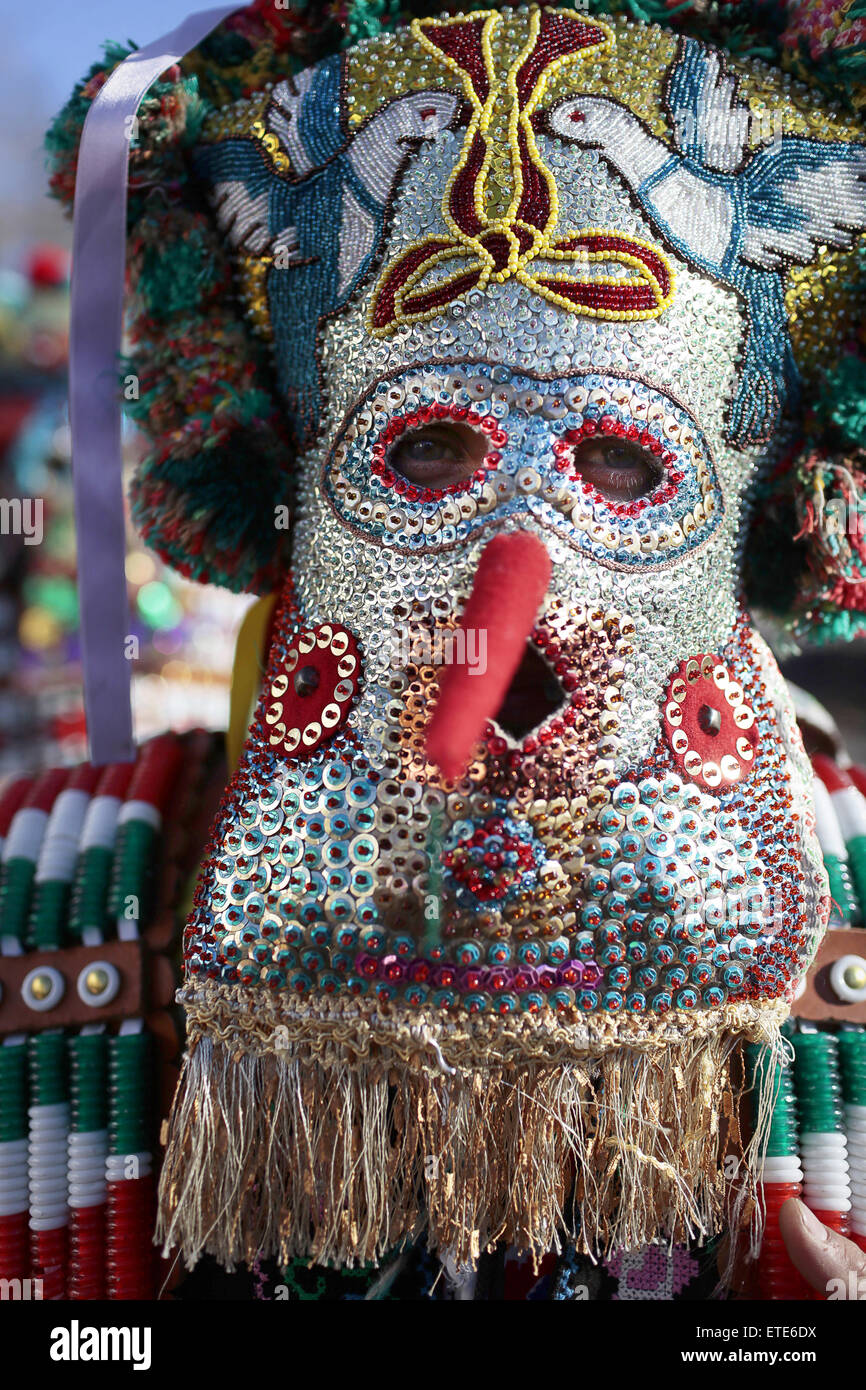 Bulgarian Kukeri dancers wear masks during the 24th 'Surva ...