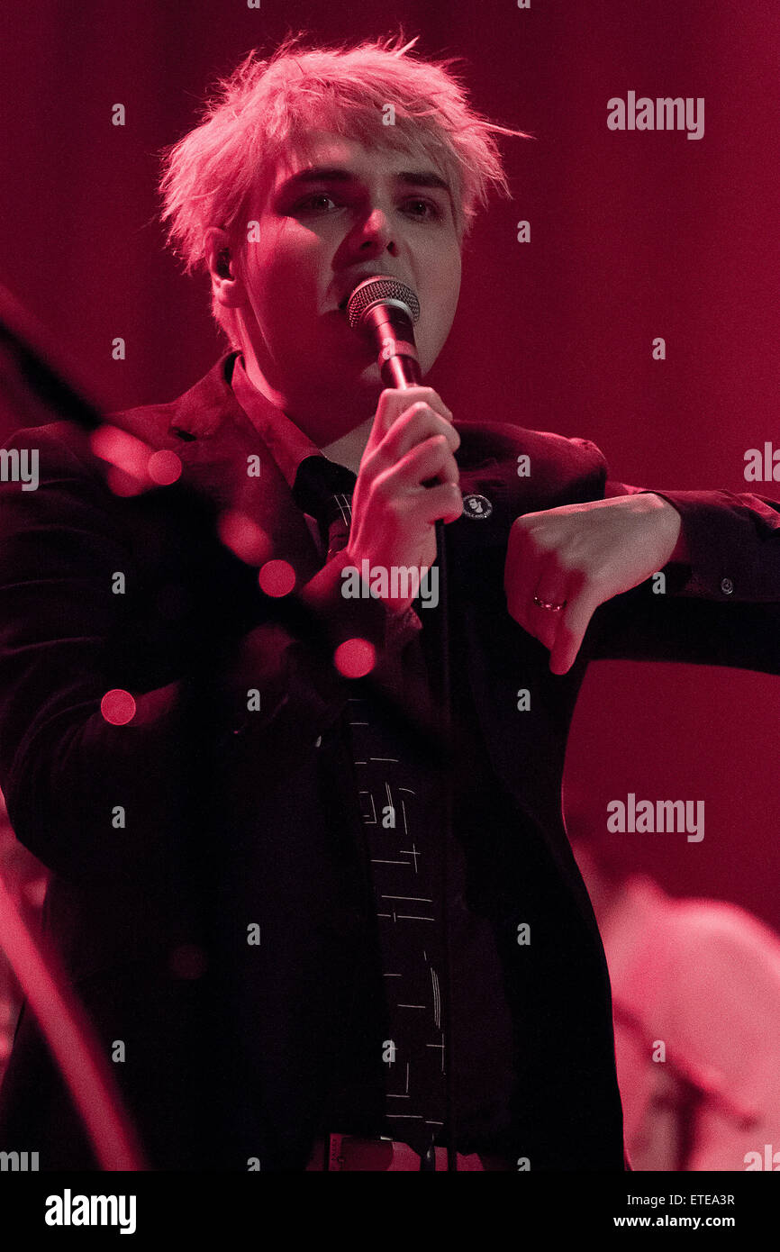 Gerard Way performing live on stage at Pumpehuset in Copenhagen ...