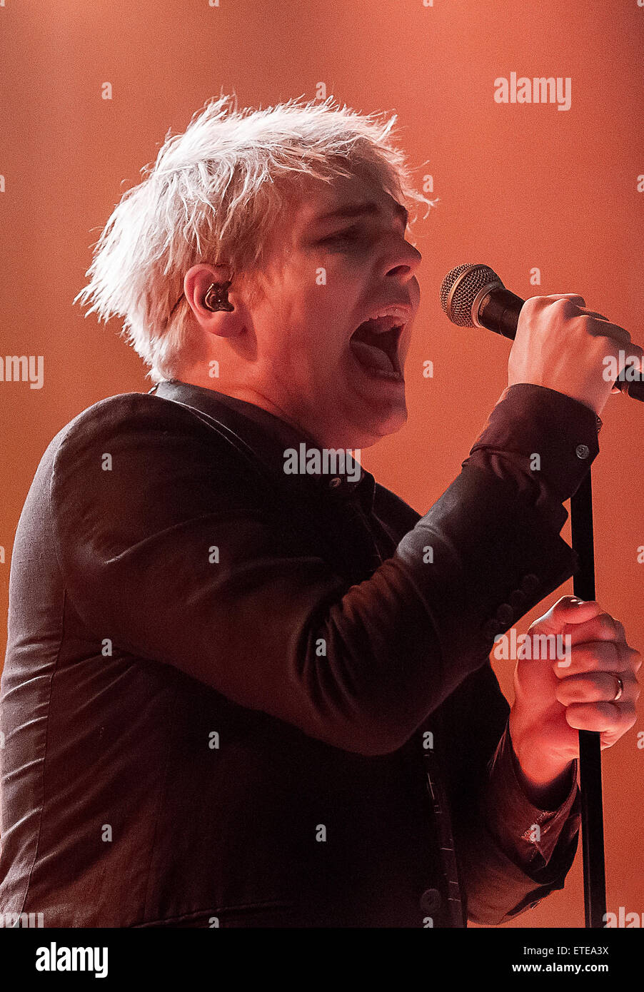 Gerard Way performing live on stage at Pumpehuset in Copenhagen ...