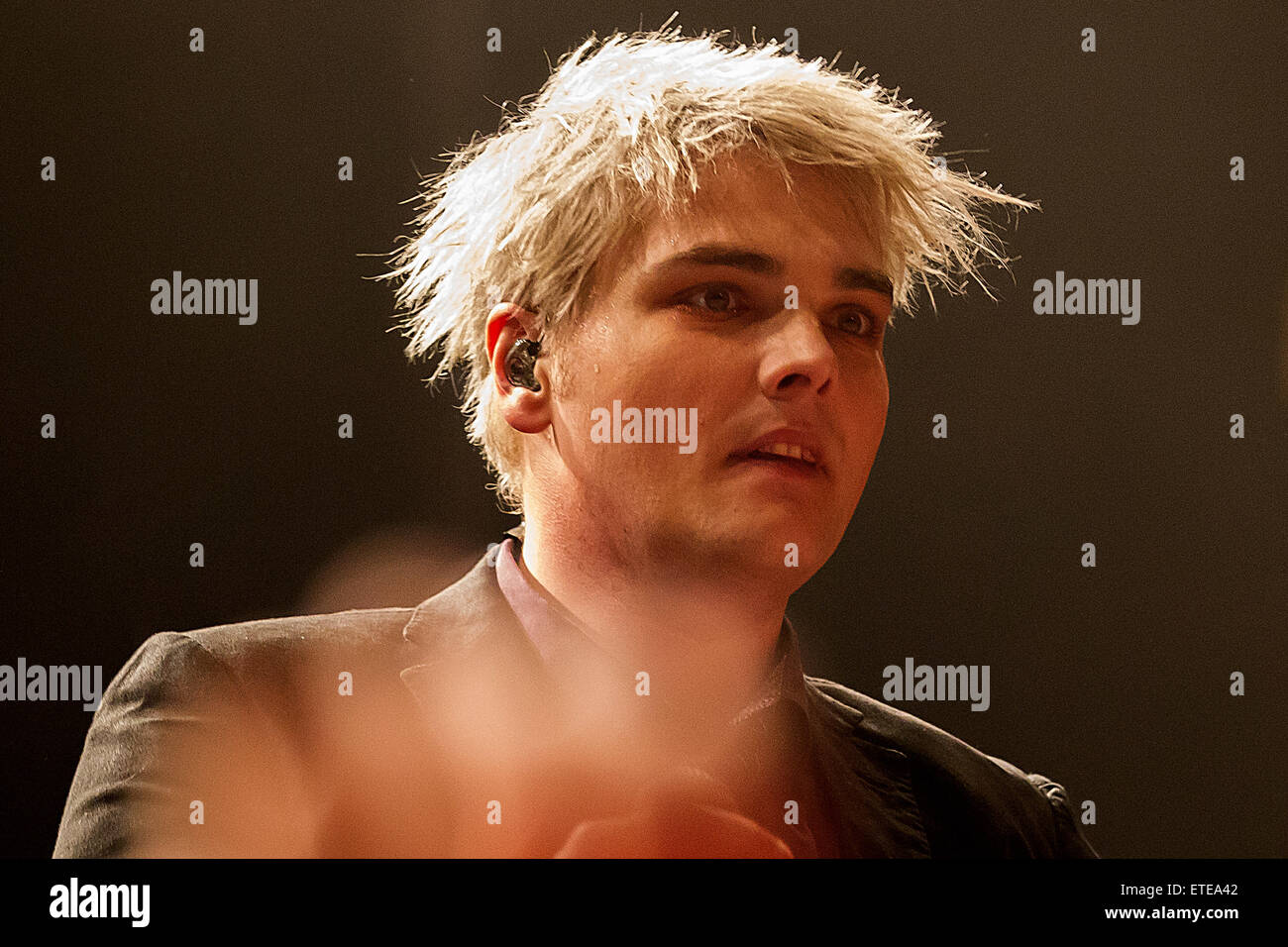 Gerard Way performing live on stage at Pumpehuset in Copenhagen ...