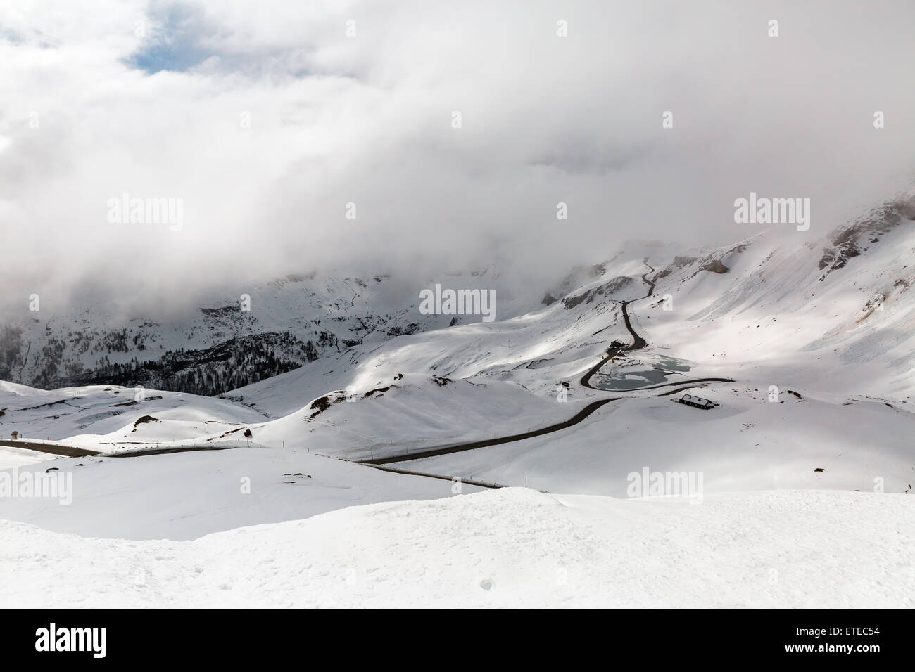 Alpine winter road hi-res stock photography and images - Alamy