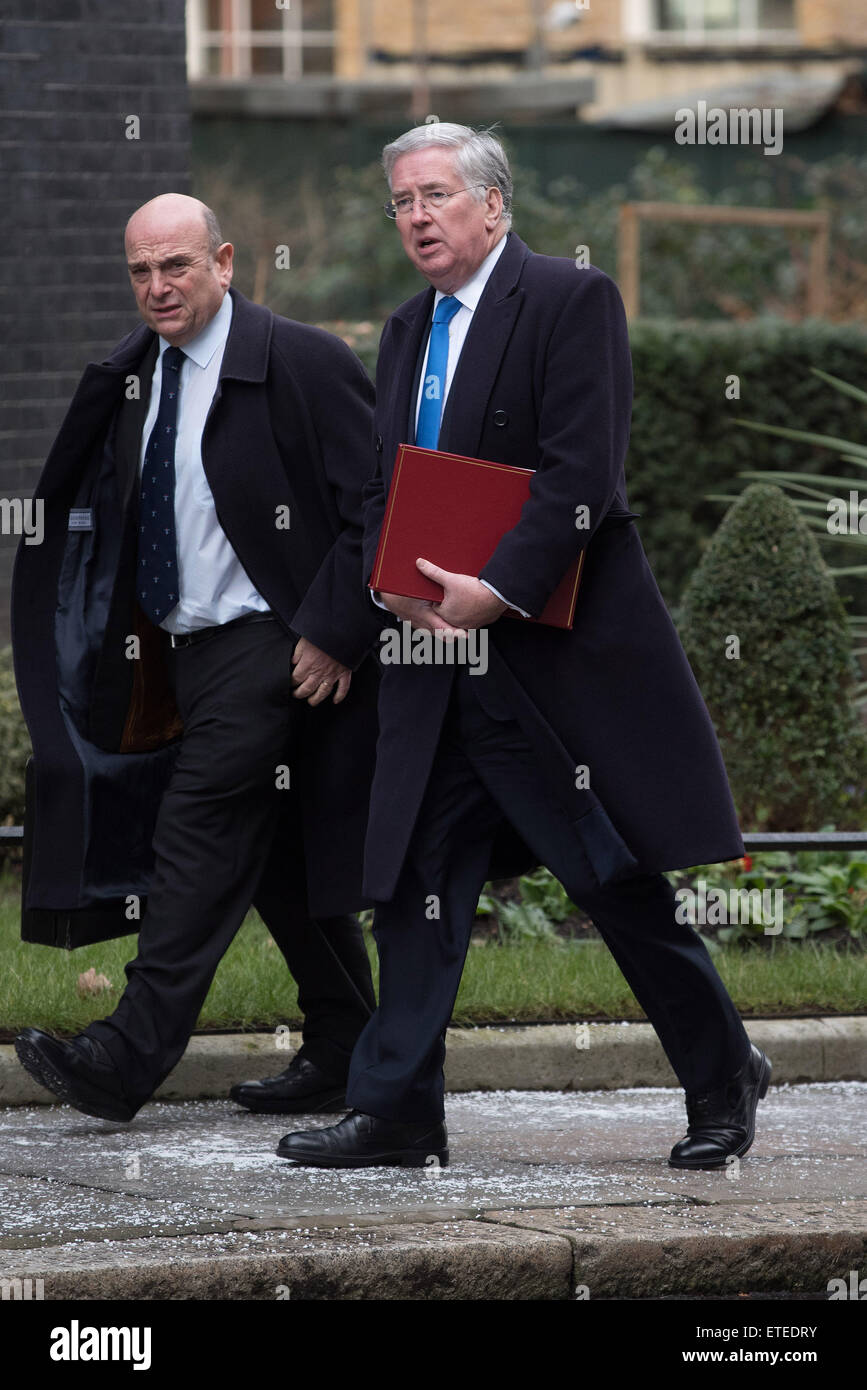 Politicians out and about in Downing Street. Featuring: Michael Fallon ...