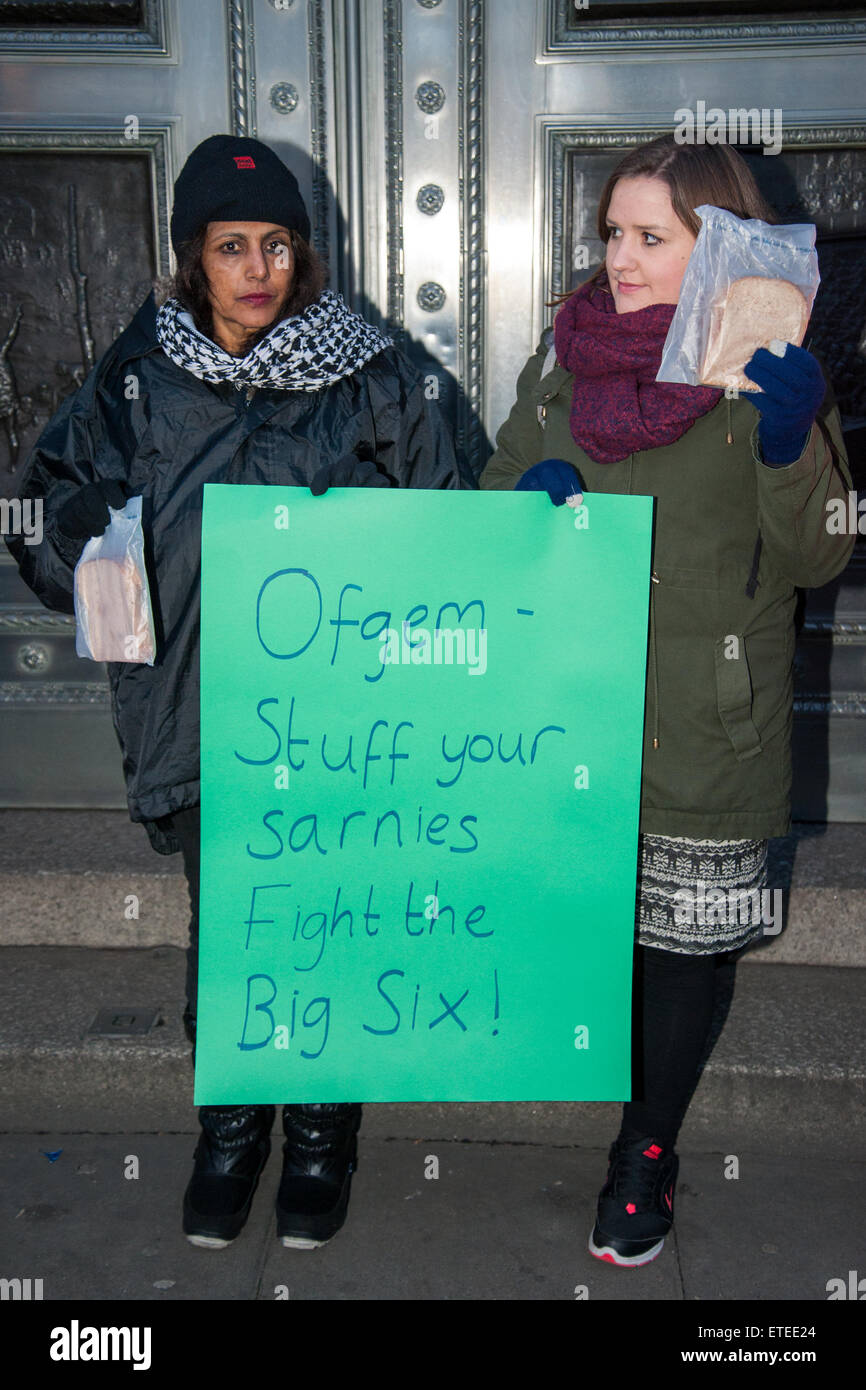 Fuel Poverty Action campaigners gather outside the Ofgem offices to ...