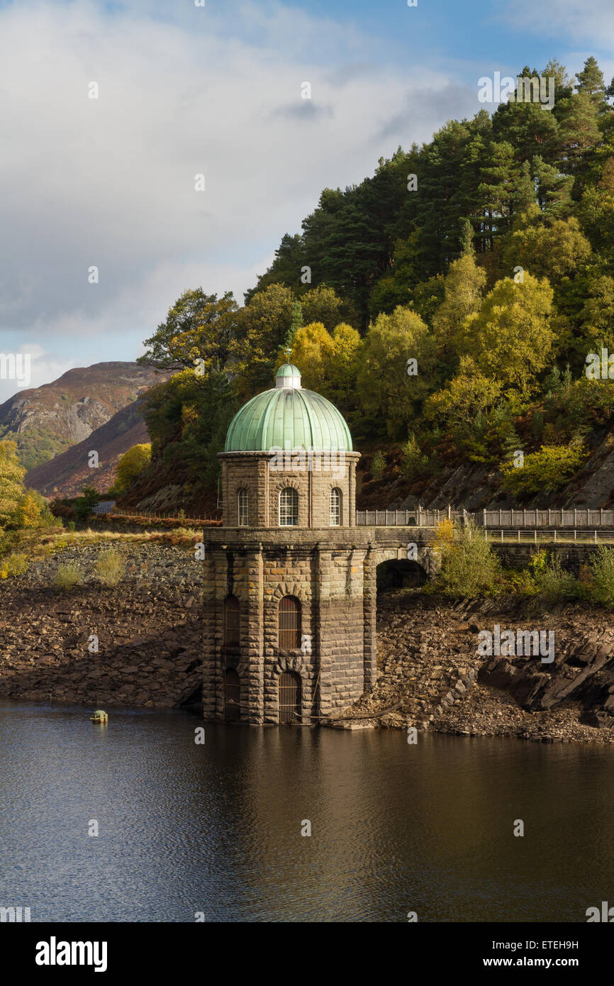 Foel Tower is the intake of the Garreg-ddu Reservoir, water starts its ...