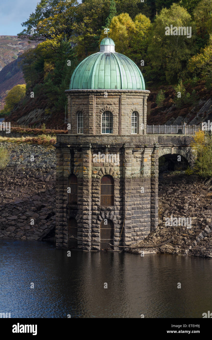 Foel Tower is the intake of the Garreg-ddu Reservoir, water starts its ...