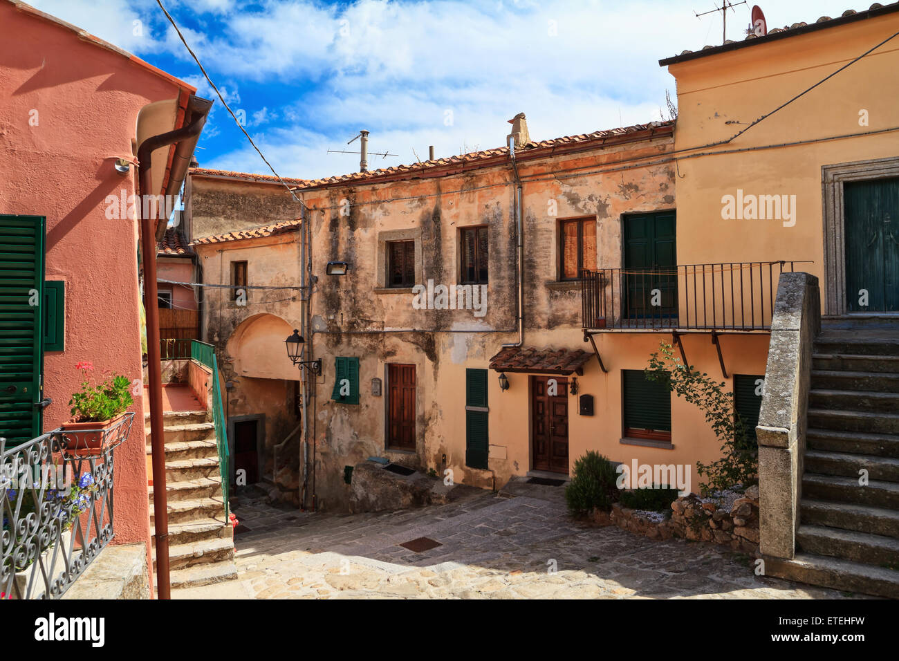 view in Marciana, ancient village in Elba island, Italy Stock Photo - Alamy