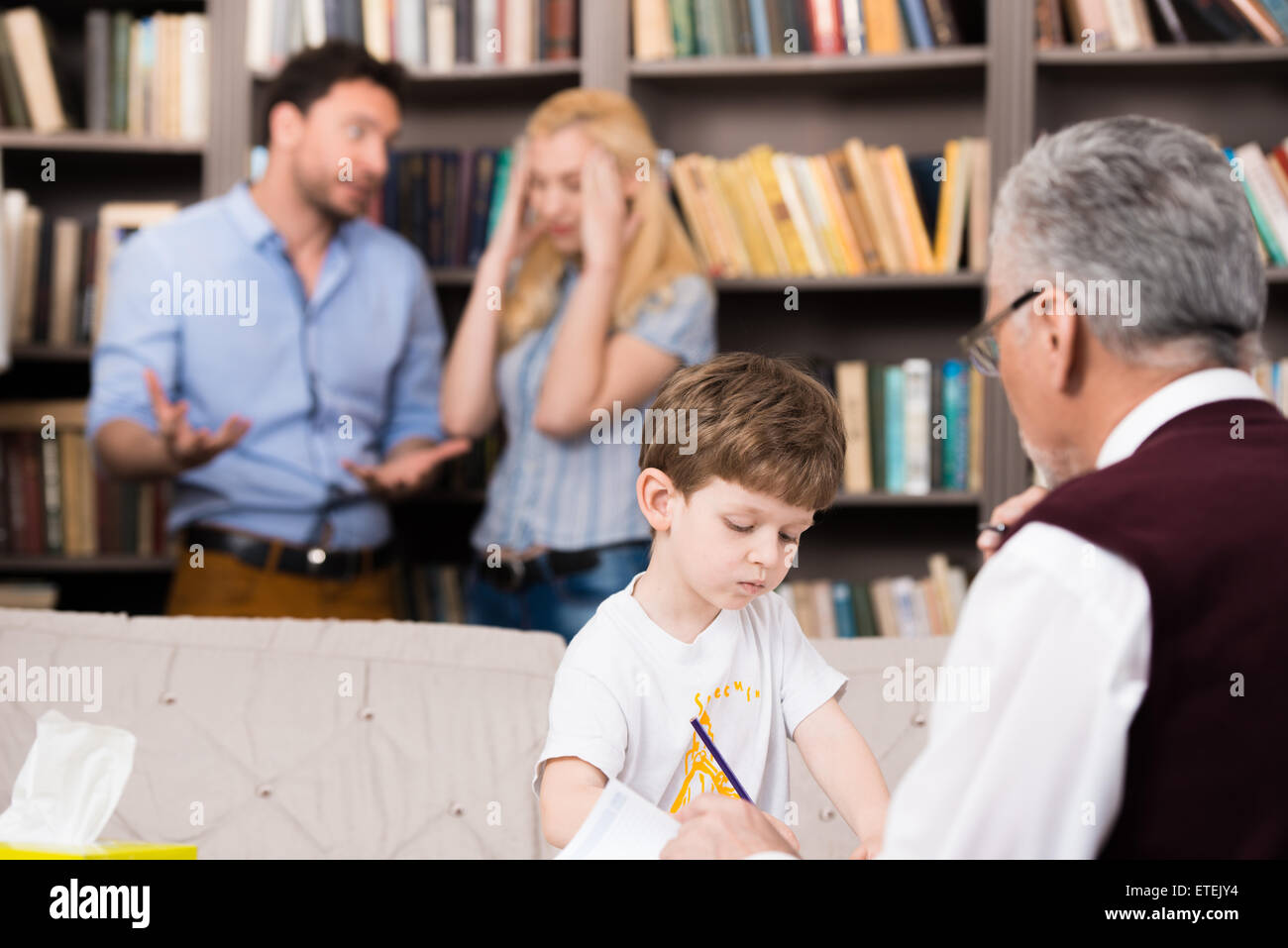 Concept for family consultation with psychologist Stock Photo - Alamy