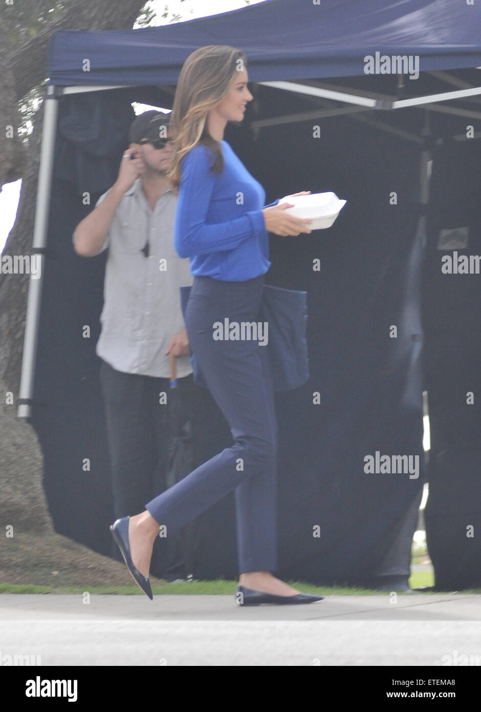 Amanda Kerr shoots a commercial in Santa Monica Featuring: Amanda Kerr ...