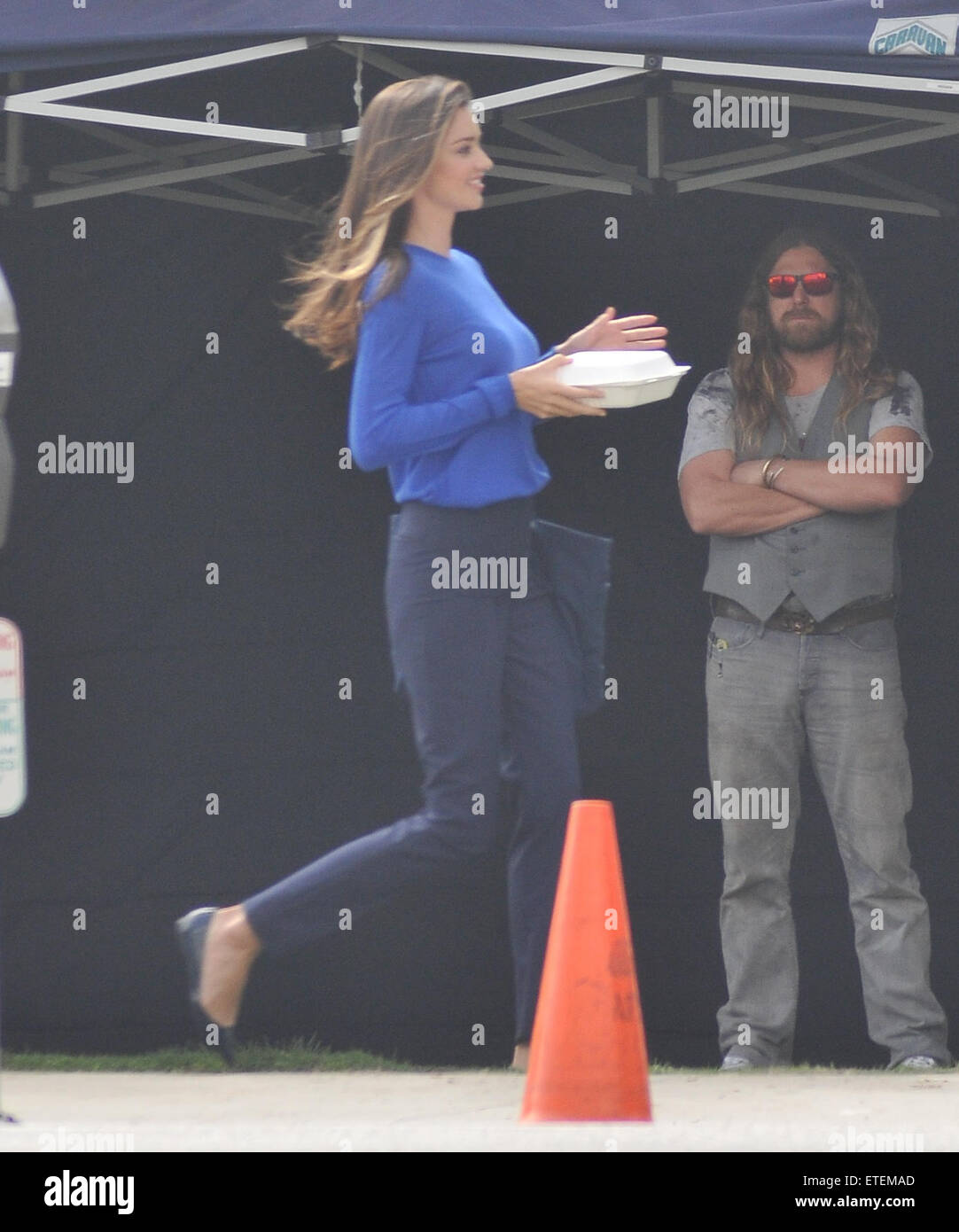 Amanda Kerr shoots a commercial in Santa Monica Featuring: Amanda Kerr ...