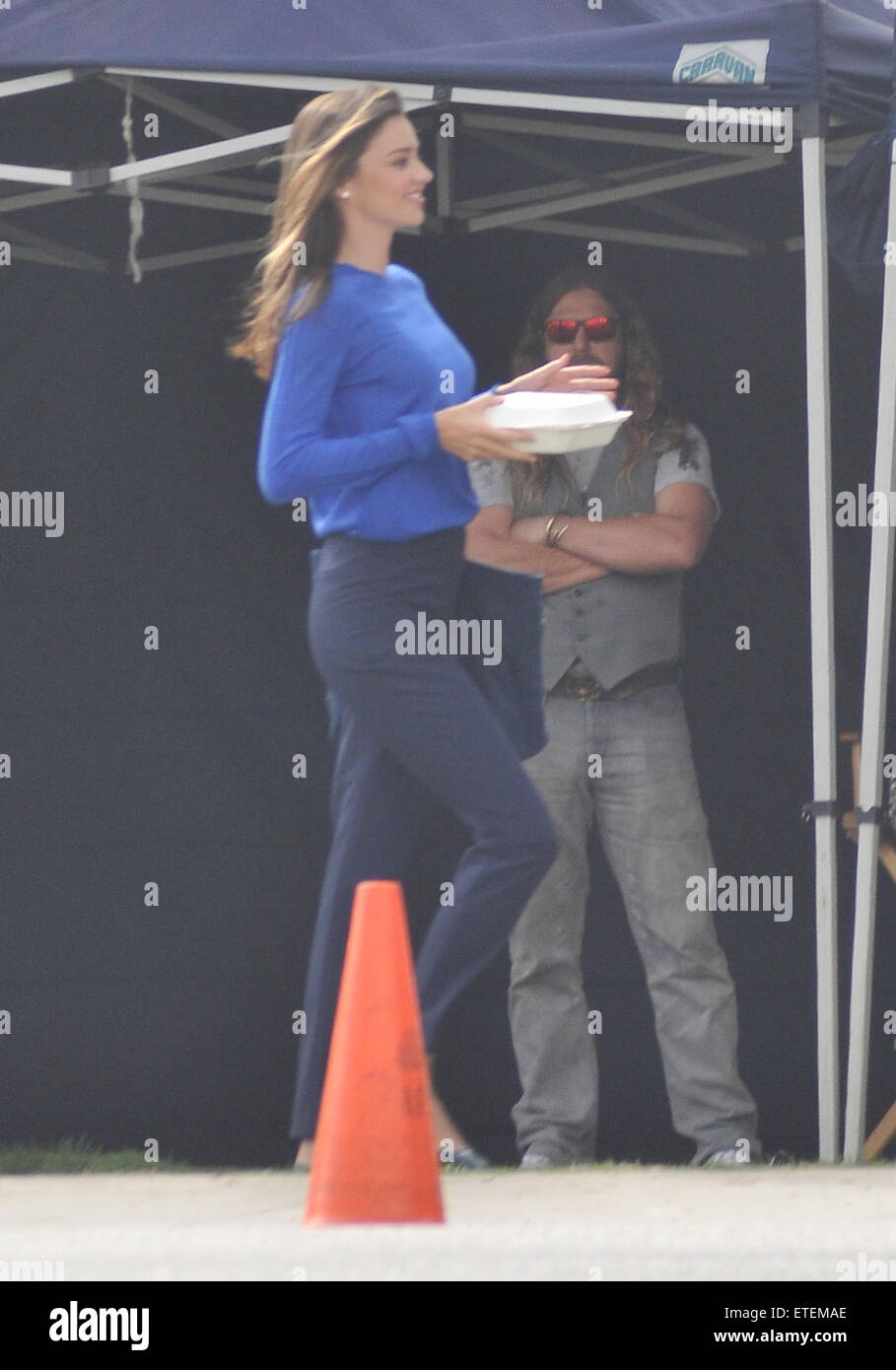 Amanda Kerr shoots a commercial in Santa Monica Featuring: Amanda Kerr ...