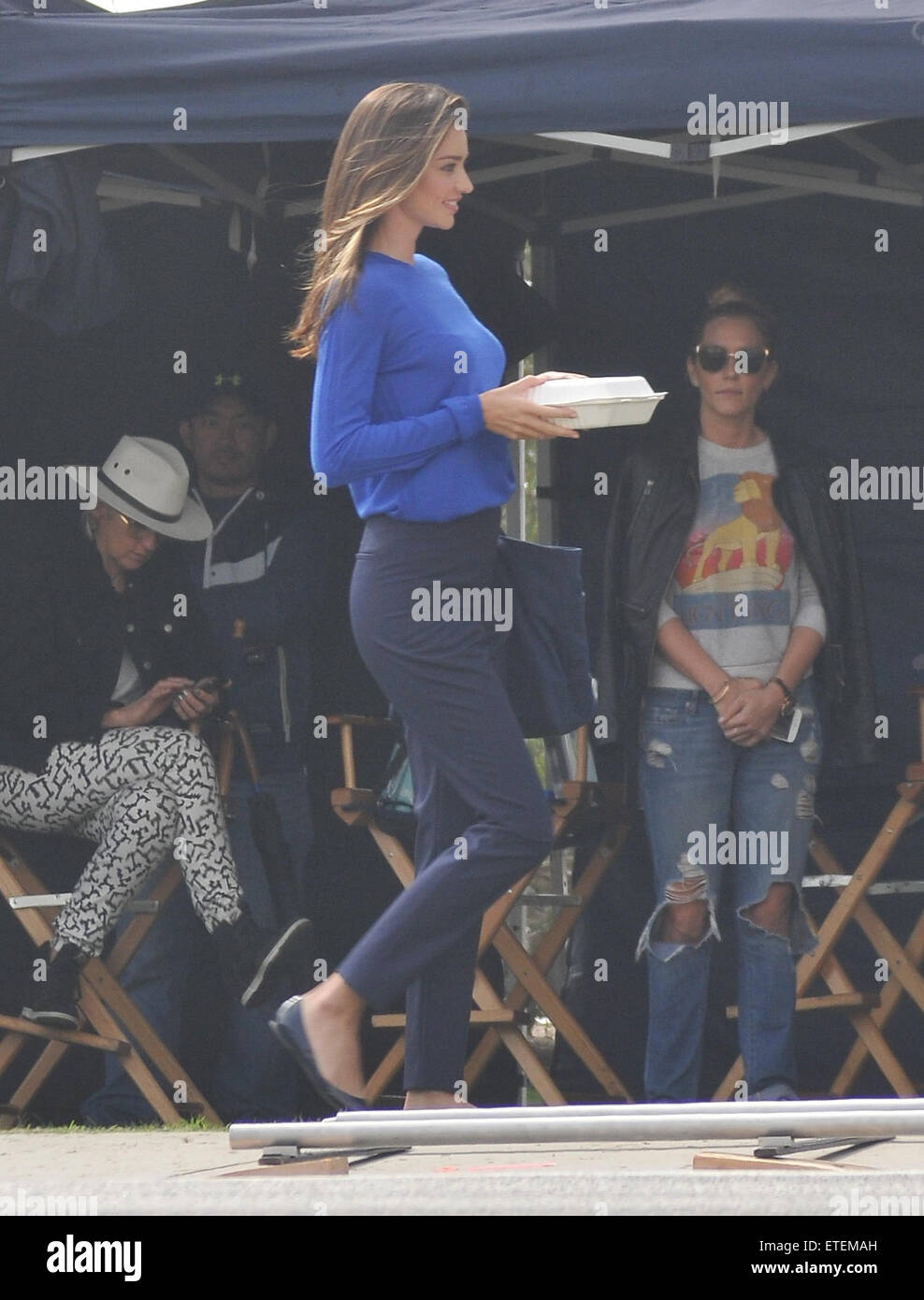 Amanda Kerr shoots a commercial in Santa Monica Featuring: Amanda Kerr ...