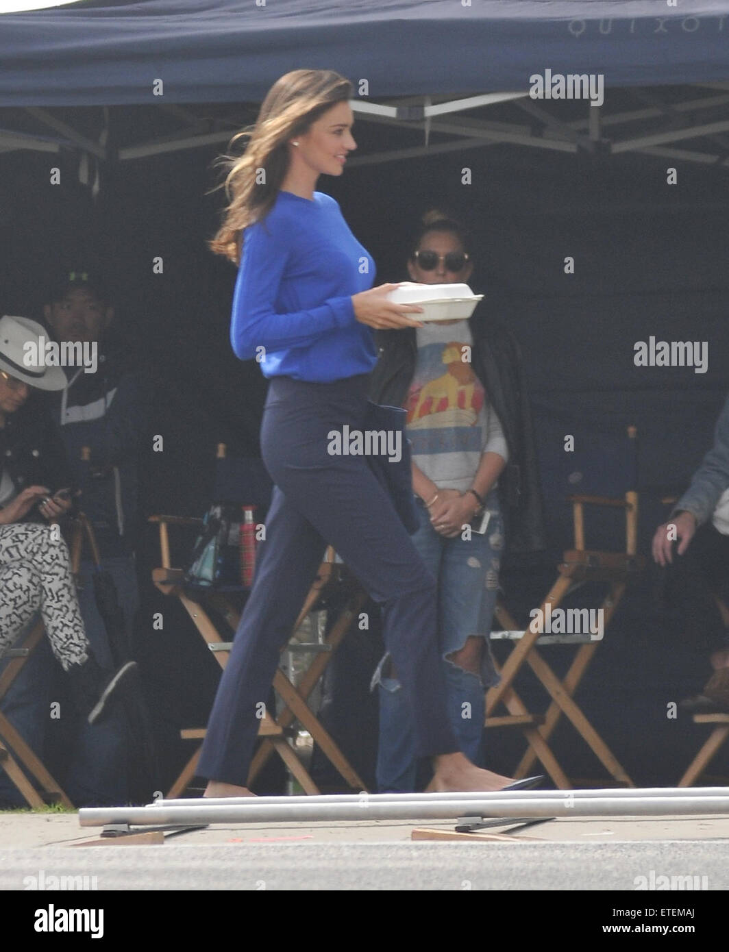 Amanda Kerr shoots a commercial in Santa Monica Featuring: Amanda Kerr ...