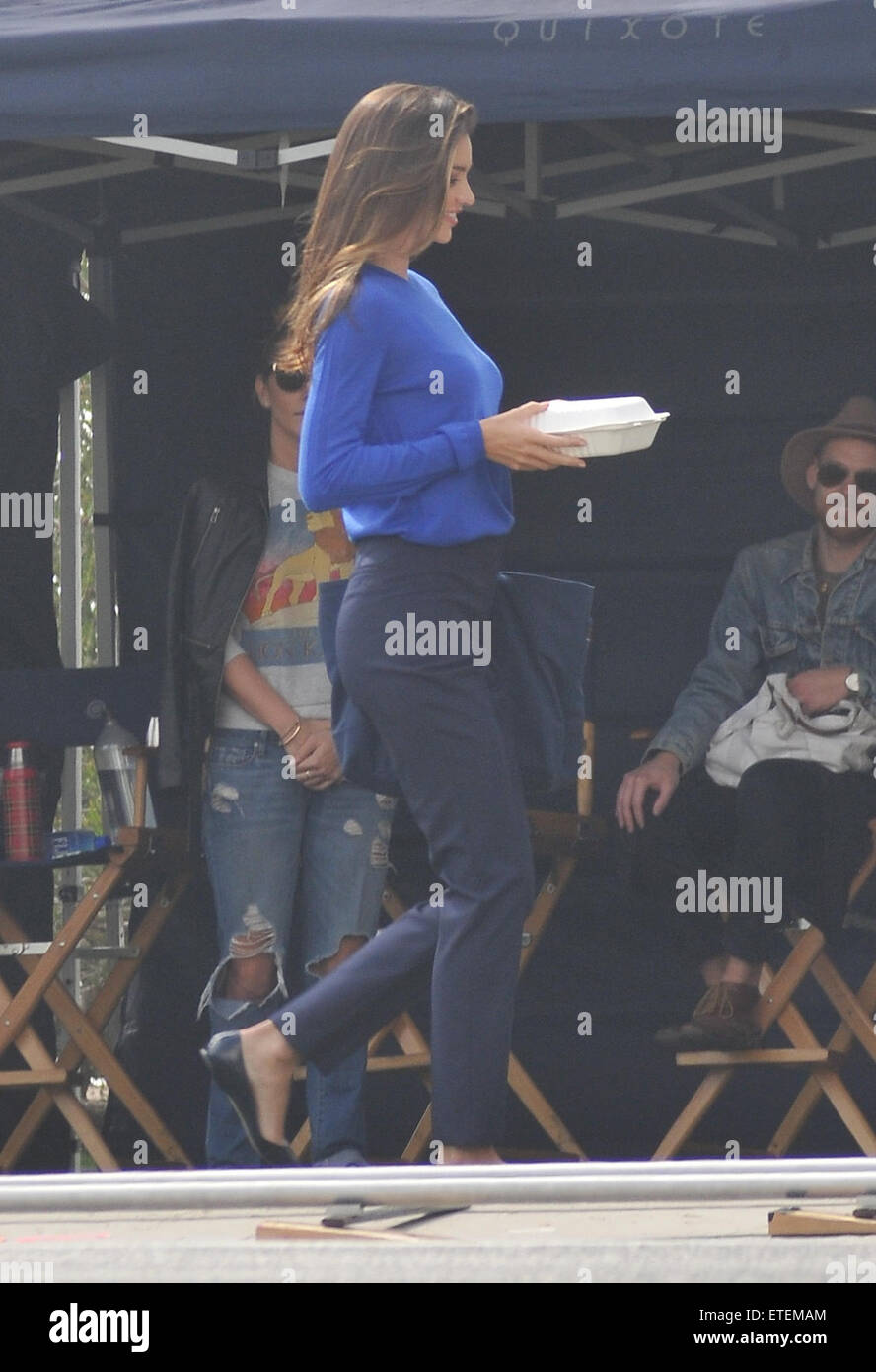 Amanda Kerr shoots a commercial in Santa Monica Featuring: Amanda Kerr ...