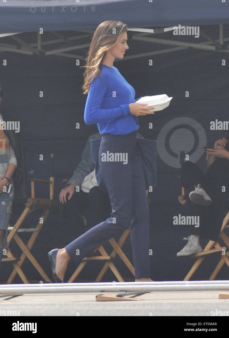 Amanda Kerr shoots a commercial in Santa Monica Featuring: Amanda Kerr ...