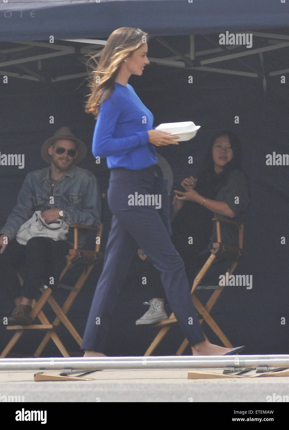 Amanda Kerr shoots a commercial in Santa Monica Featuring: Amanda Kerr ...