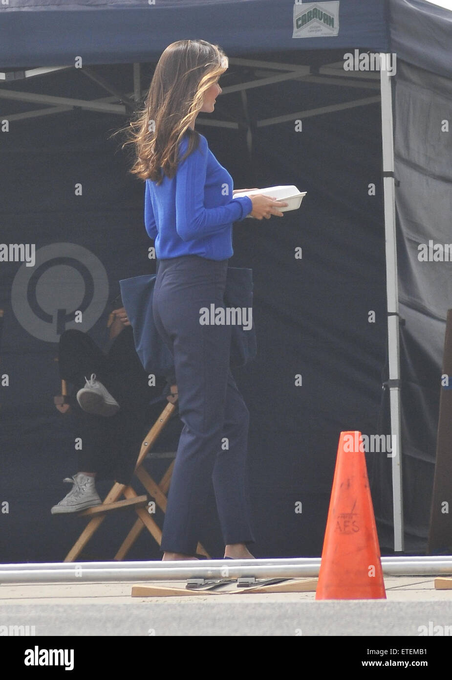 Amanda Kerr shoots a commercial in Santa Monica Featuring: Amanda Kerr ...