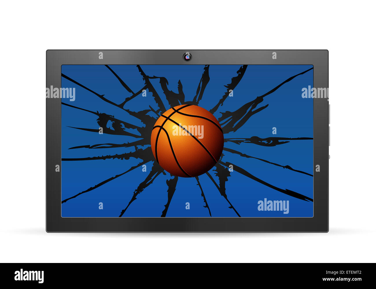 Cracked tablet basketball on a white background. Vector illustration ...