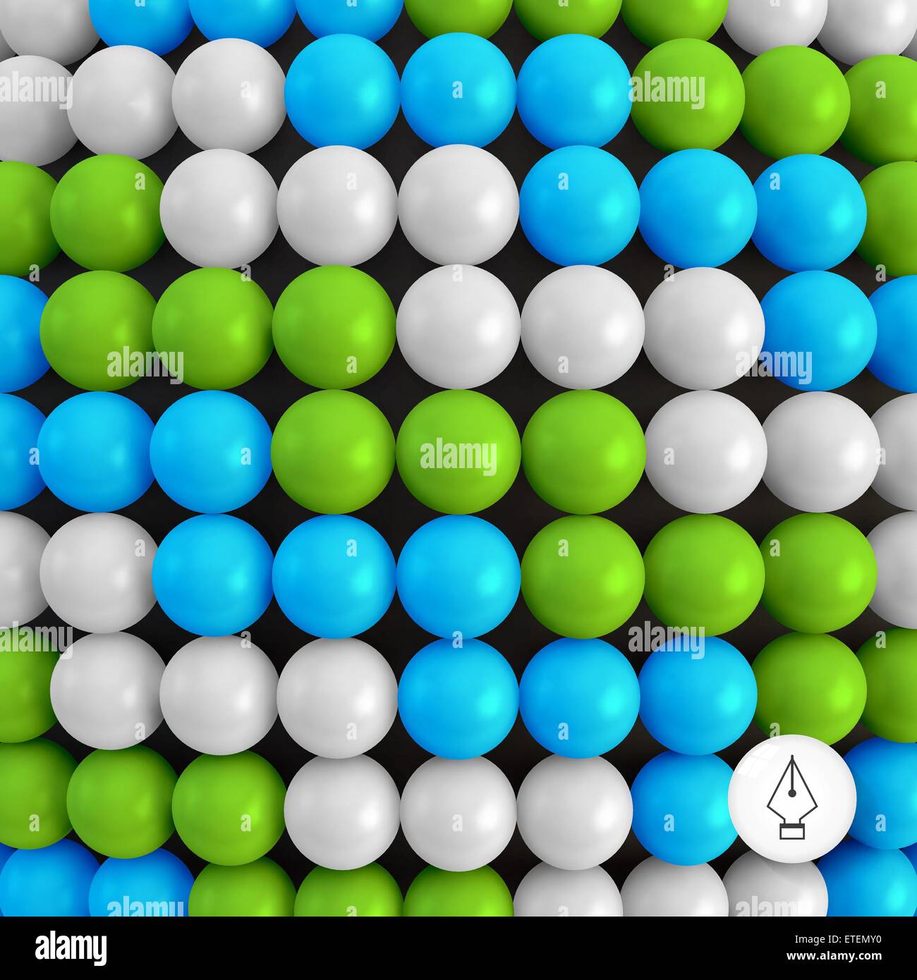 Abstract technology background with balls. Spheric pattern. 3d vector ...