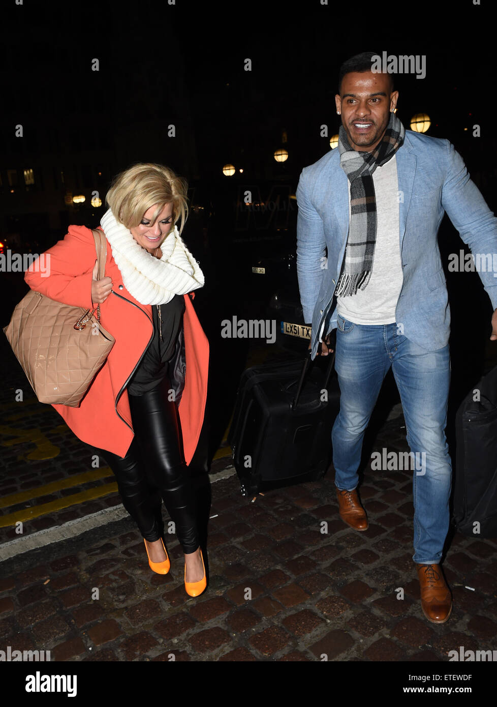 Kerry Katona and George Kay arriving back at their London Hotel after ...