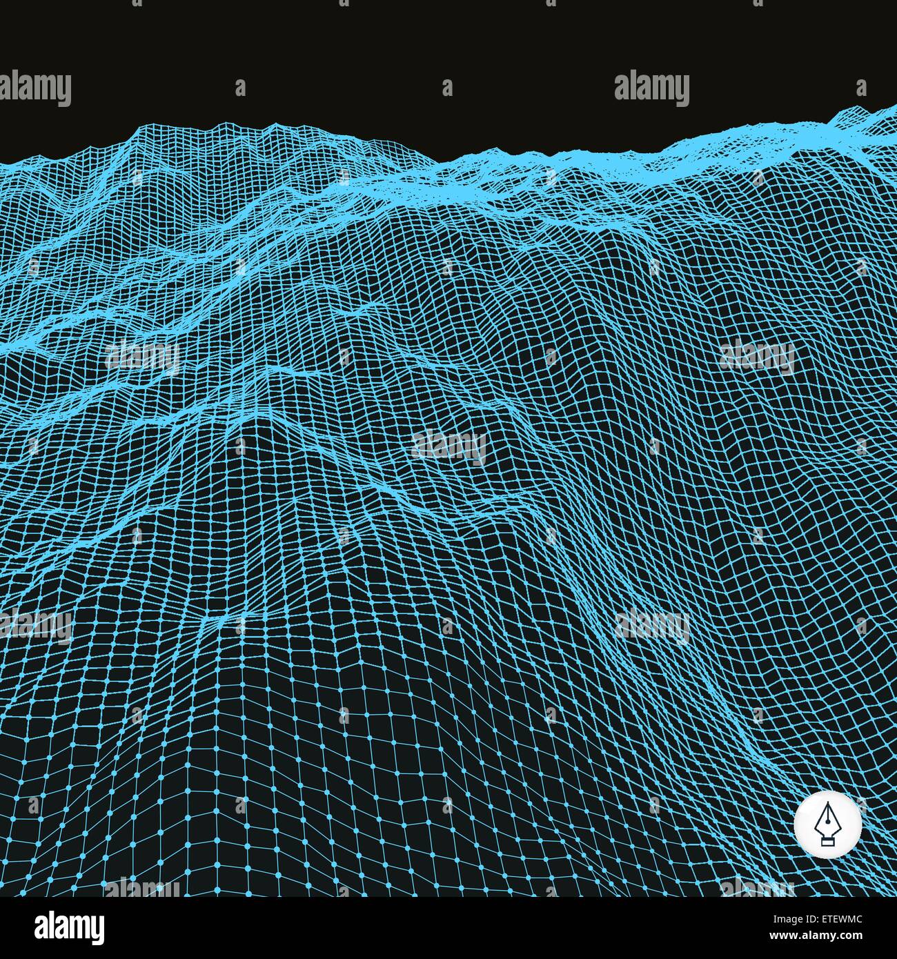 Abstract grid background. Water surface. Vector illustration. Can be ...