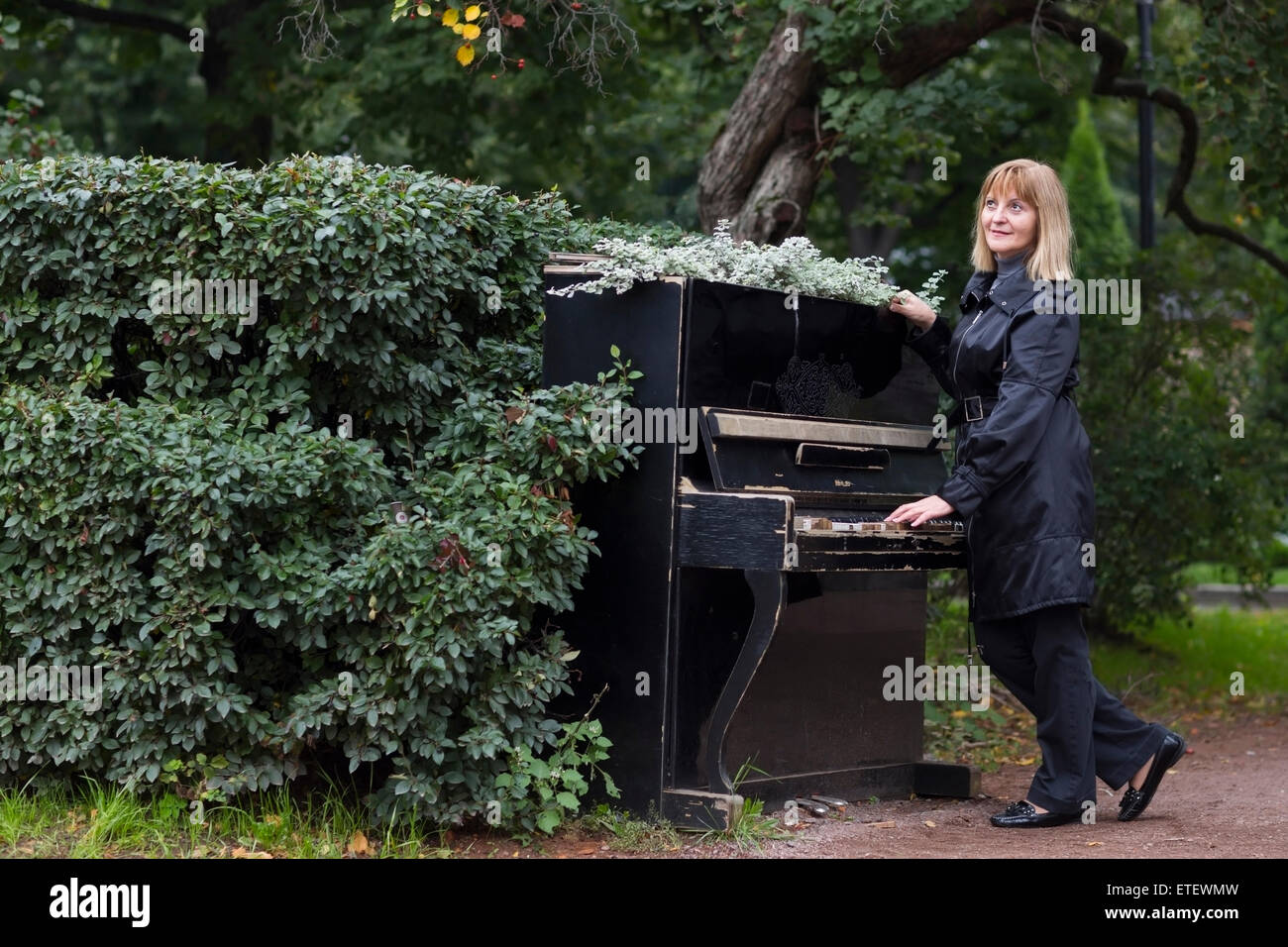 Playing piano in nature hi-res stock photography and images - Alamy