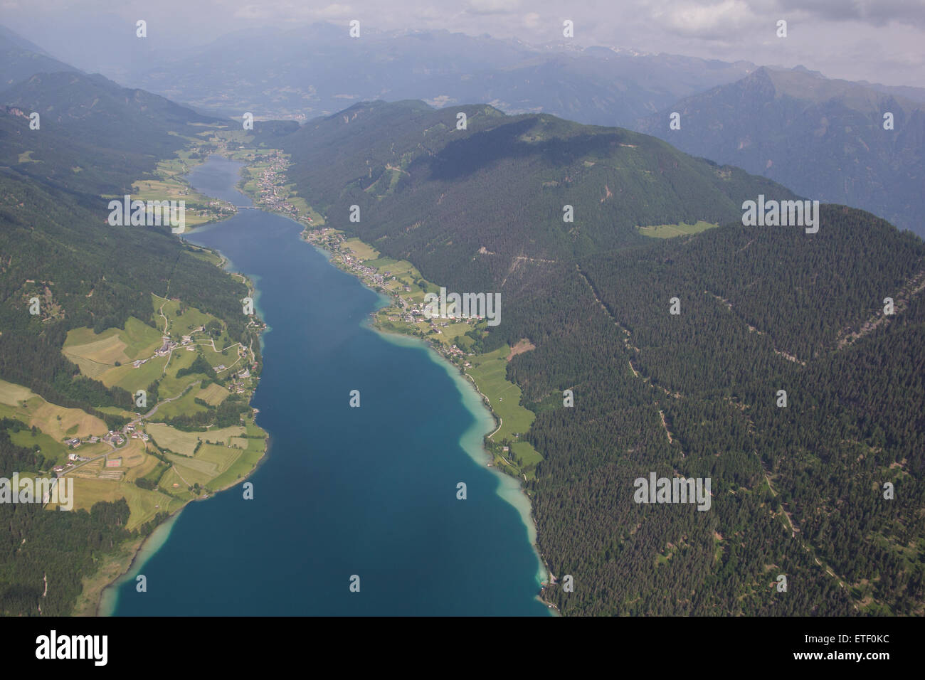 Flightseeing Tour Carinthia Lake Weissensee Bird's Eye View Stock Photo ...
