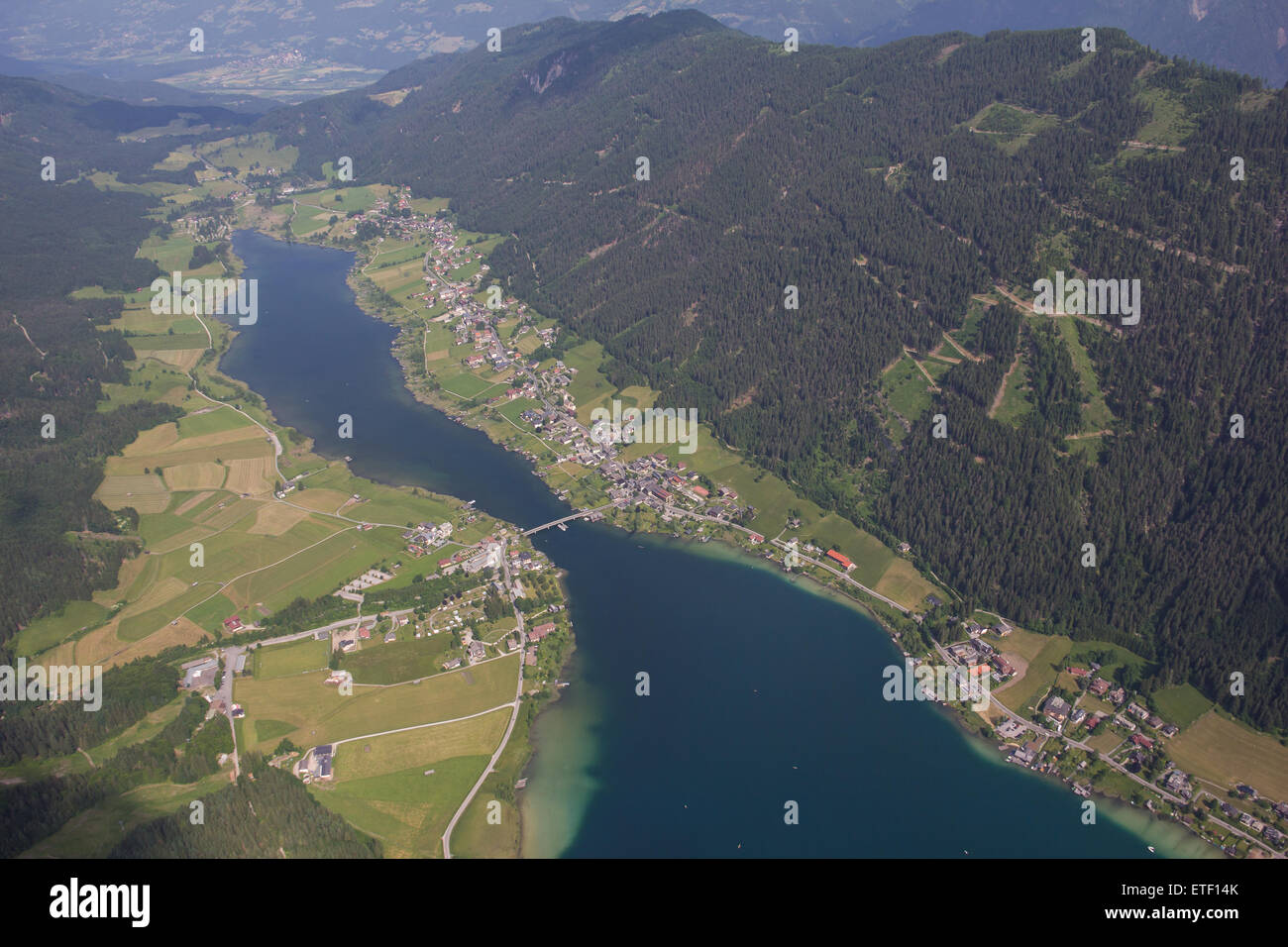 Flightseeing Tour Carinthia Lake Weissensee Bird's Eye View Stock Photo ...