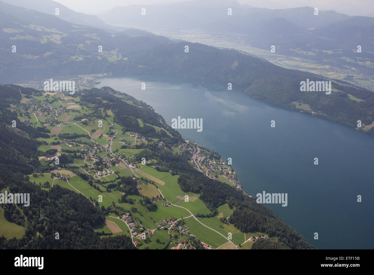 Flightseeing Tour Carinthia Lake Millstatt Bird's Eye View Stock Photo ...