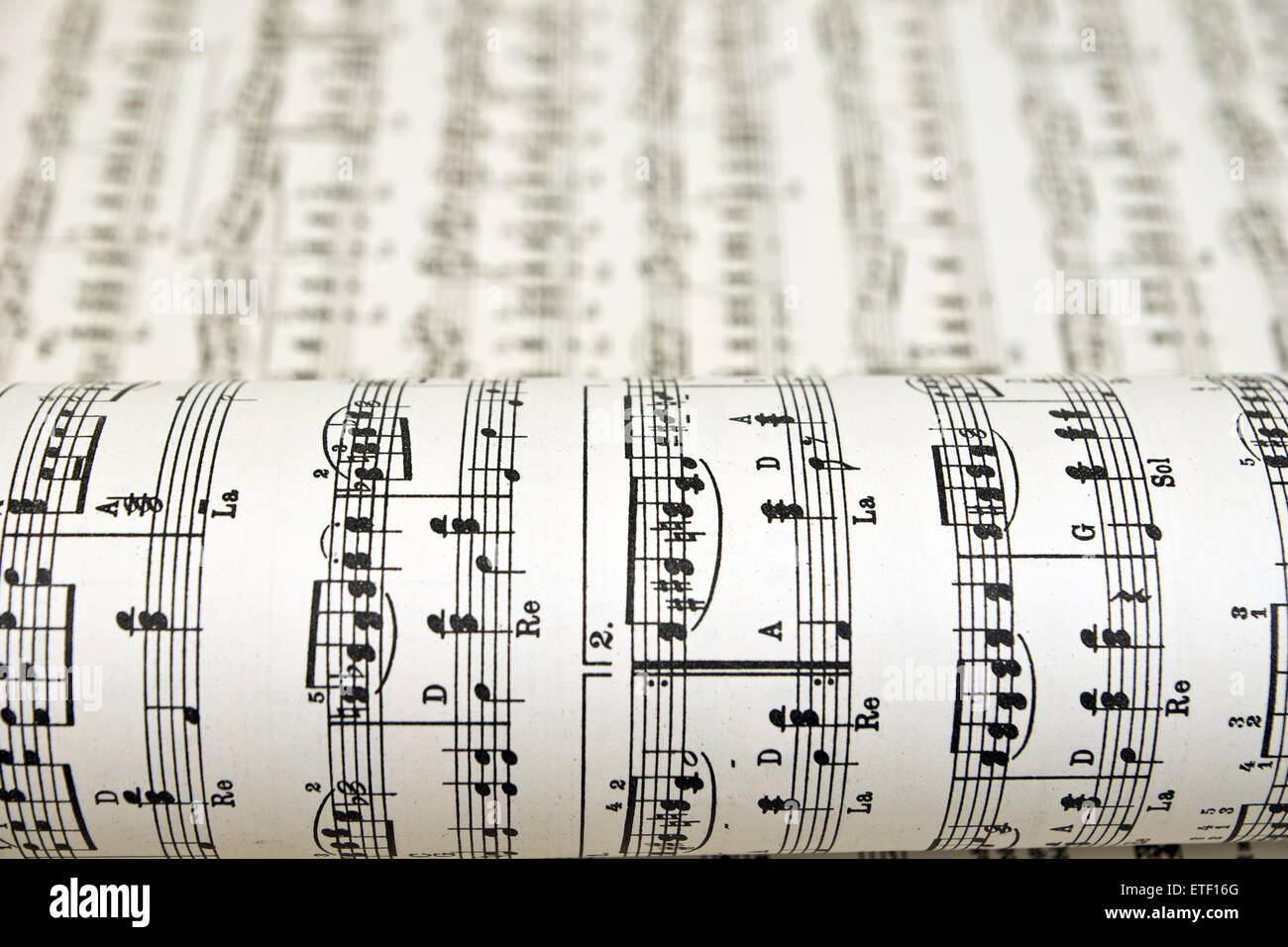 Old sheet music with notes Stock Photo - Alamy