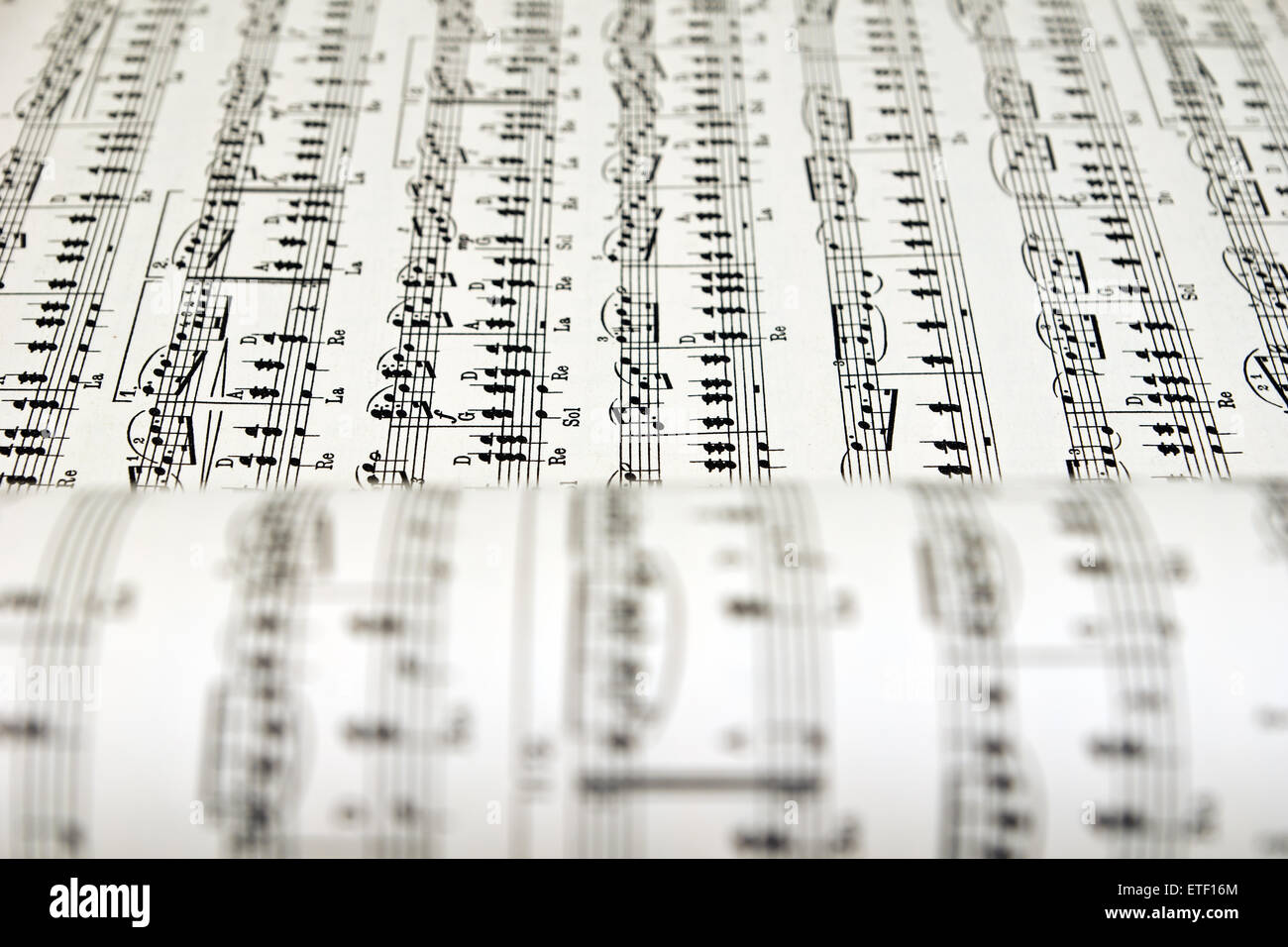 Old sheet music with notes Stock Photo - Alamy
