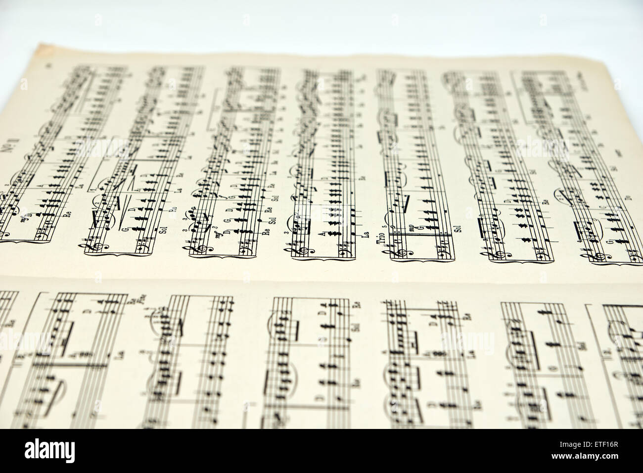 Old sheet music with notes Stock Photo - Alamy