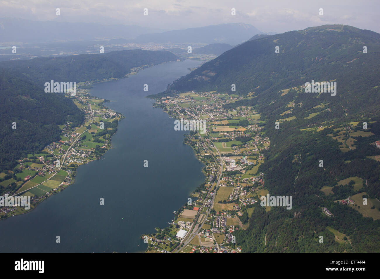 Flightseeing Tour Carinthia Lake Ossiach Bird's Eye View Stock Photo ...