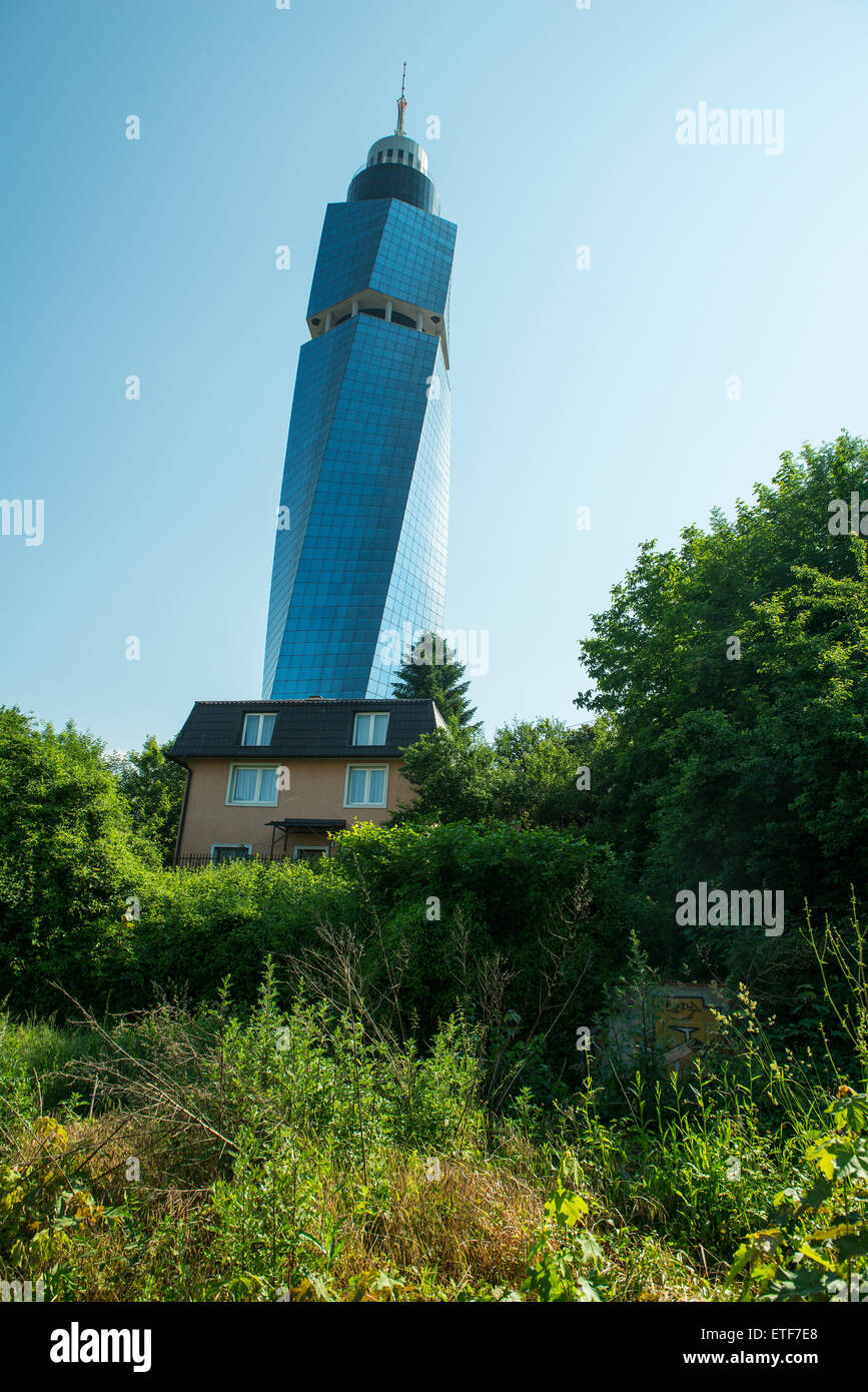 Avaz twist tower in Sarajevo Stock Photo - Alamy