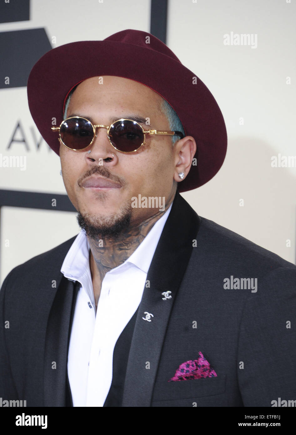 The 57th Annual Grammy Awards arrivals Featuring: Chris Brown Where ...