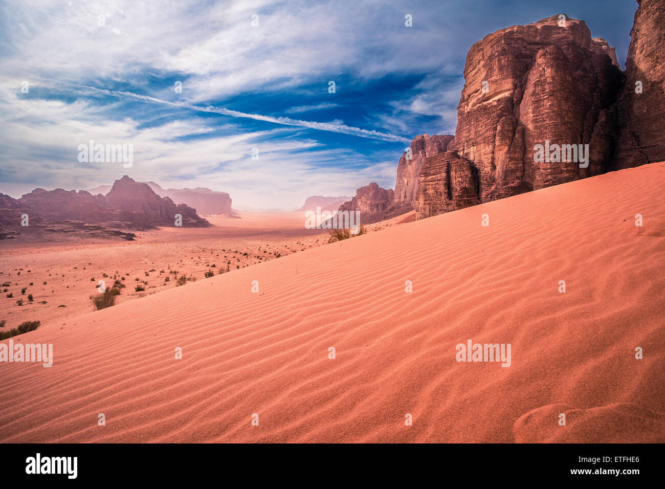 Scenic view of Wadi Rum desert, Jordan Stock Photo - Alamy