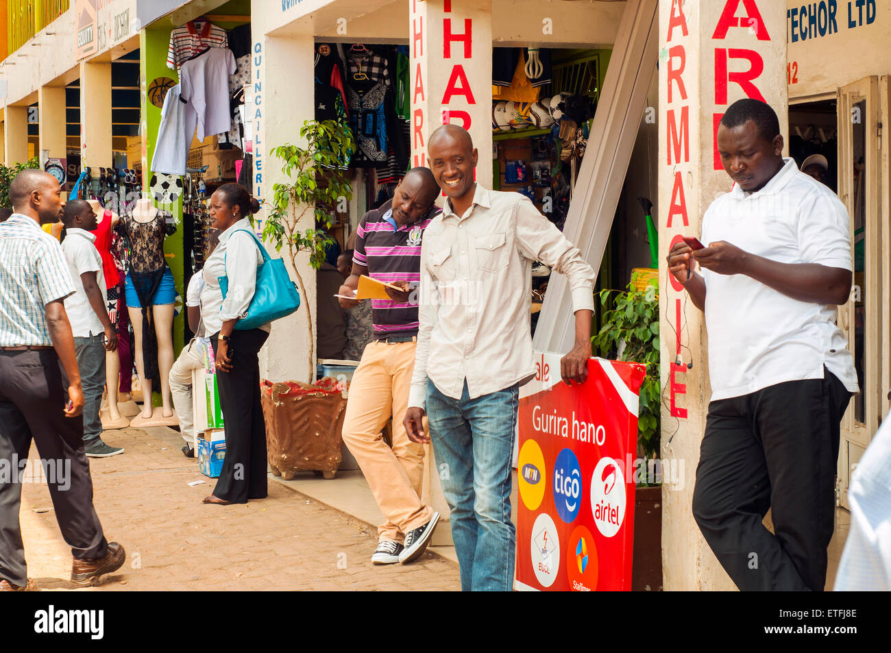 Street scene, KN 2 Street, "Central Ville", CBD, Kigali, Rwanda Stock ...