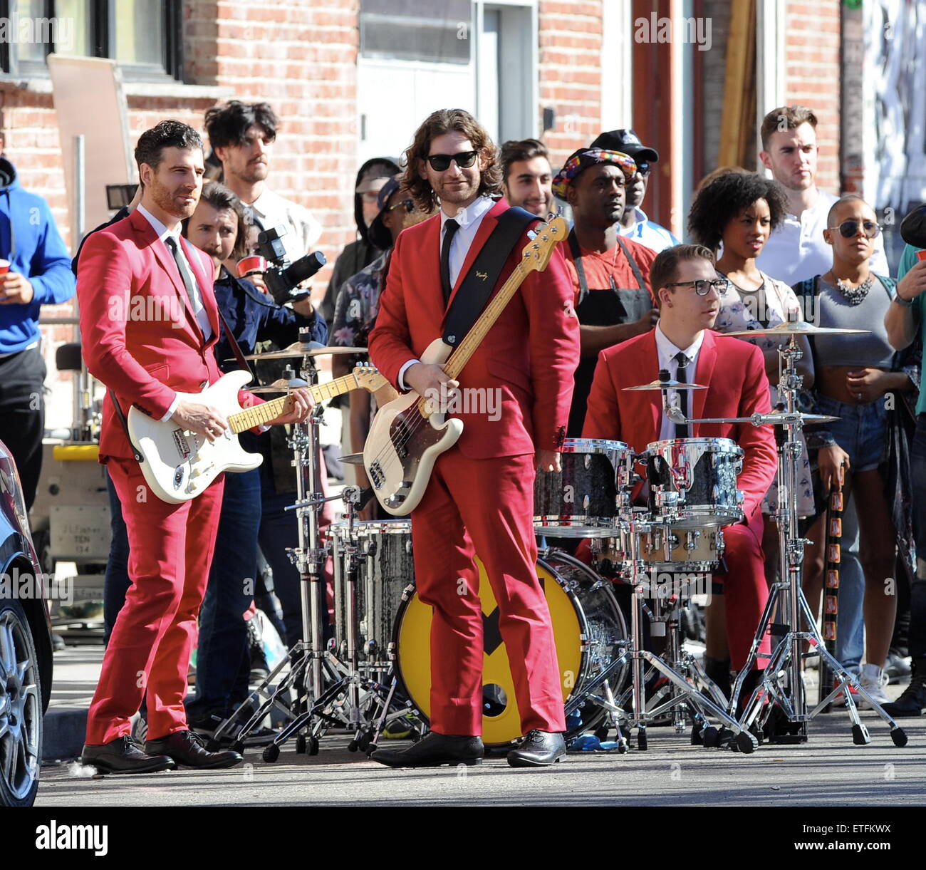 Canadian band Magic! filming their new music video in downtown Los ...