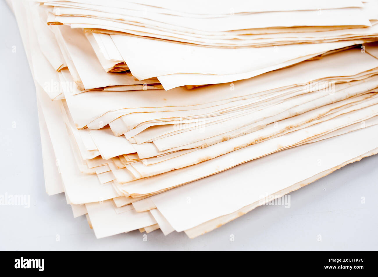 Detail of stack of old papers Stock Photo - Alamy