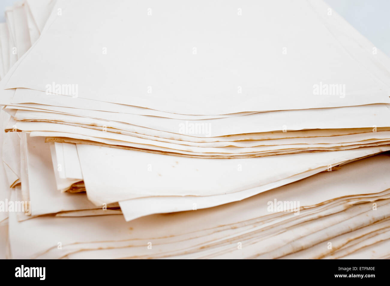 Detail of stack of old papers Stock Photo - Alamy