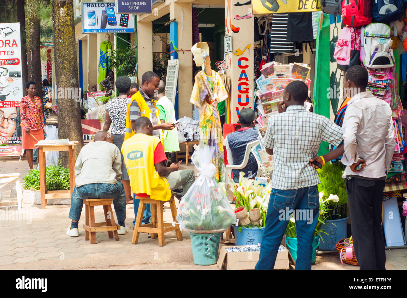 Street scene, KN 2 Street, "Central Ville", CBD, Kigali, Rwanda Stock ...