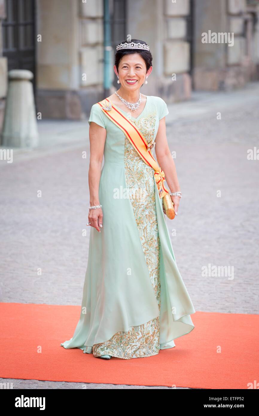 Stockholm, Sweden. 13th June, 2015. Princess Takamado of Japan arrives ...